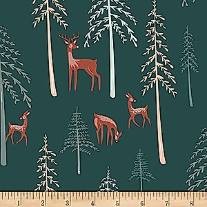 Art Gallery Fabrics Art Gallery Campsite Among The Pines Fabric, Dark Green