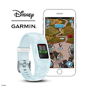Garmin 010-01909-38 Vivofit Jr. 2, Kids Fitness/Activity Tracker, 1-Year Battery Life, Adjustable Band, Disney Frozen 2, Elsa, Light Blue