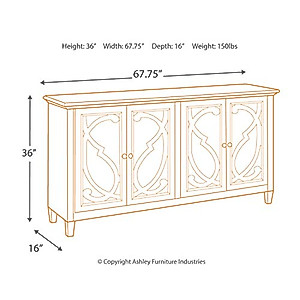 Signature Design by Ashley Mirimyn Vintage Accent Cabinet or TV Stand, Light Gray