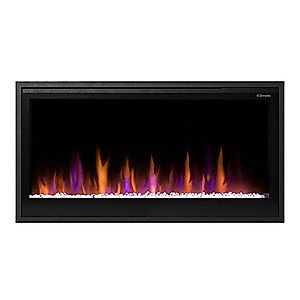 Dimplex 36 Inch Slim Built-in Linear Electric Fireplace | Shallow 4-Inch Depth with Multi-Fire Color Technology, Remote and Acrylic Crystal Ember Bed Included - Sits Flush in Most Home Frames