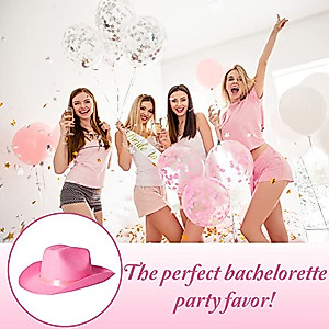 Chug Buddy Set of 7 Cowgirl Hats Bride Cowgirl Hat with Bride to Be Sash and Veil for Bachelorette Party- Favors, Supplies, Decorations, Gifts