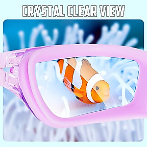 EasYoung Kids Swim Goggles, 2-Pack Swimming Goggles for Child Teens Boys Girls 4-16, Waterproof Swim Pool Goggles