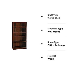 Bush Furniture Universal 5 Shelf Bookcase in Vogue Cherry