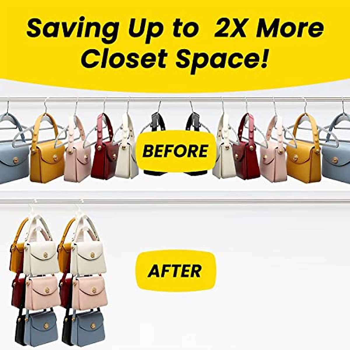 XJ-HOME 3PCS Creative Bags Hanging Scarf Tie Hook, Disassembly Cabinet, Solving Storing Strokes, Magic Space Holding, and a Storage Bag of a Solid Hanging Closet Bag.
