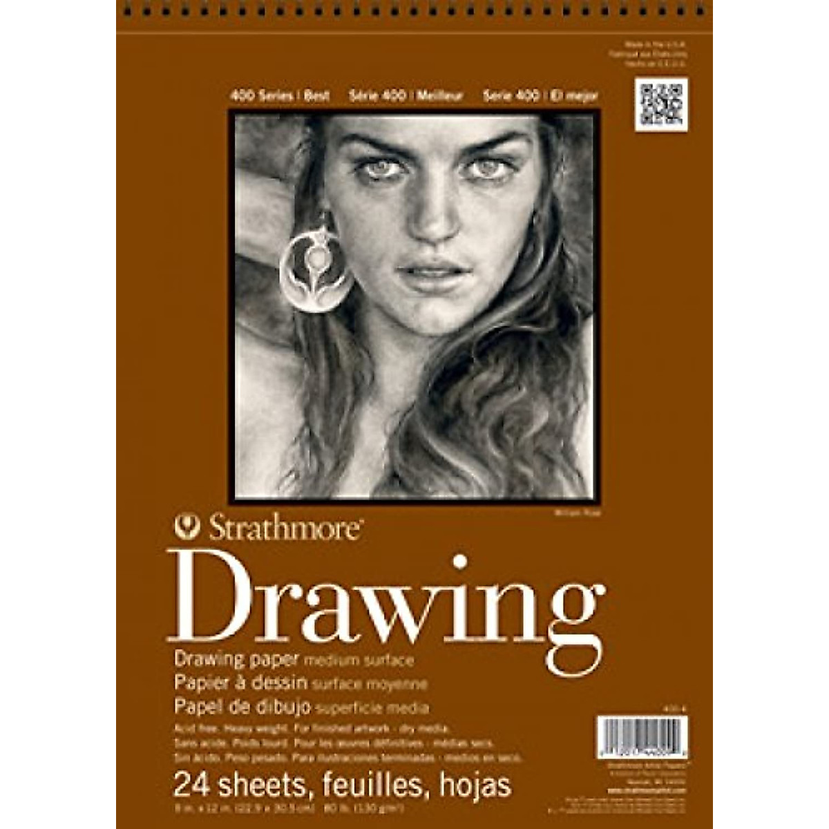 Strathmore Medium Drawing Spiral Paper Pad 8"X10"-24 Sheets -400300