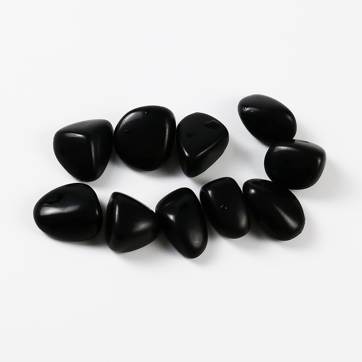 Tumbled Polished Natural Black Obsidian Stones, Crystals and Healing Stones Quartz Bulk for Wicca, Reiki, Healing Energy, Chakra Stones, Witchcraft Supplies(10Pcs)