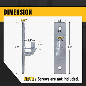 VIVIDA Wall Mount Gate Hinge 4 PCS, Heavy Duty Flat Back Farm Gate Hinge with 5/8" Pin, Chain Link Fence Parts, Galvanized Steel