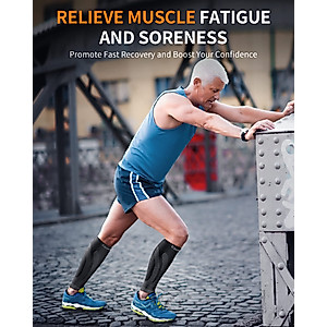 CAMBIVO 3 Pairs Calf Compression Sleeve for Women Men, Leg Support for Shin Splints, Varicose Vein(Black, Small-Medium)