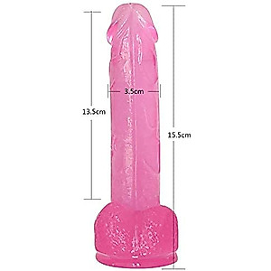 6.02 Inch Delicate Silicone Suction Cup Realistic Classic Dick Wand with Strong Suction Cups for Men and Women or Men's and Women's Games 6.02 Inch H16