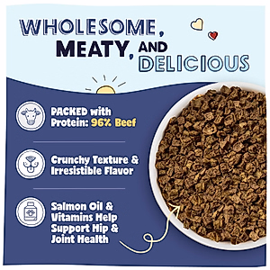 Pawstruck All Natural Air Dried Dog Food with Real Beef, Grain Free, Made in USA, Non-GMO, Vet Recommended, High Protein Limited Ingredient Full-Feed, All Breeds & Ages, 2.5oz Trial Bag