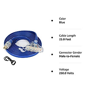 S7 25 Feet Heavy Duty Generator Adaptor Extension Cord,Locking Cord,NEMA L14-30P/Four 5-20R, 4 Prong 10 Gauge Flexible Generator Cable