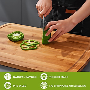 30 x 20 Inch Extra Large Bamboo Cutting Boards - BEZIA 3XL Stove Top Cover Chopping Board - Meat Cutting Board for BBQ - Turkey Carving Board - Extra Large Charcuterie Boards with Juice Groove