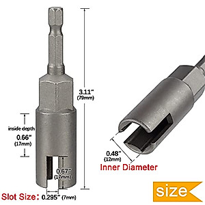 Pagow Deep Power Wing Nut Driver Set- Slot Wing Nuts Drill Bit Socket Wrenches Tools Set Hex Grooved Socket for Panel Nuts, Screws Eye, C Hook Bolt, Q Hanger, Hex Shank (1)
