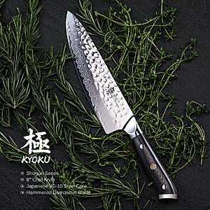KYOKU Shogun Series Chef Knife + Paring Knife + Professional Chef Knife Roll Bag