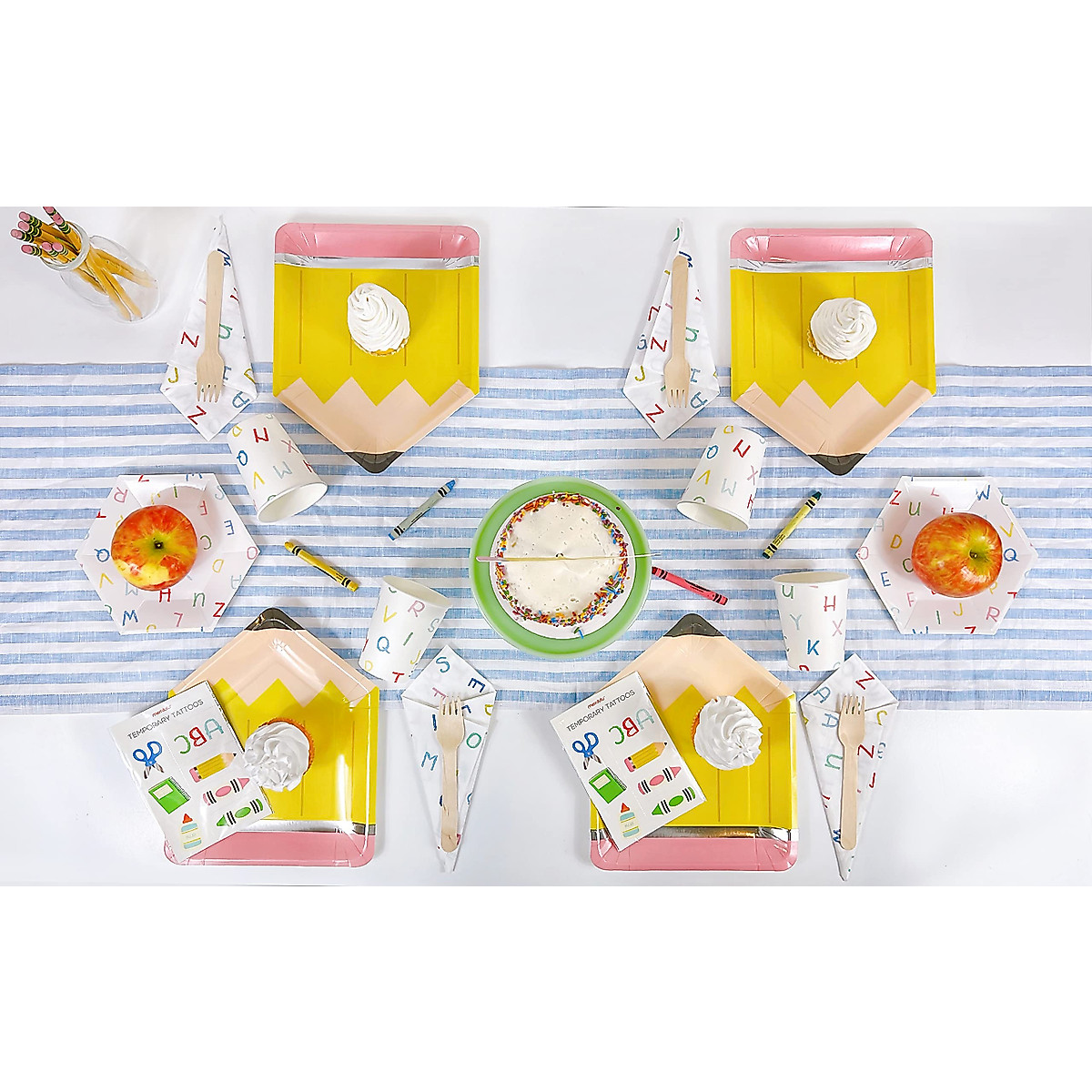 Back To School Pencil Plates, 12 ct | Kindergarten Party Decor | Graduation Party