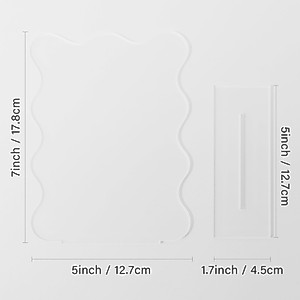 Frosted Acrylic Wave Sign with Stand-10 Pack 5x7 Inch Wavy Shape Acrylic Blank Table Signs and Base, DIY Wedding Table Numbers, Wedding Signage, Events& Parties (Frosted, 5x7 Inch)