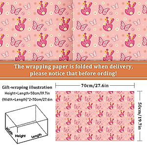 Whaline 12 Sheet Groovy Hippie Wrapping Paper 4 Style Boho Rainbow Daisy Pattern Packaging Paper Retro Groovy DIY Art Craft Paper for Birthday Baby Shower Party, 19.7 x 27.6 Inch, Folded Flat