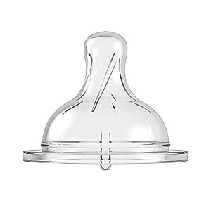 Amazon Brand - Mama Bear Infant Feeding Wide-Neck Baby Bottle with Slow Flow Nipple, BPA Free, 9 oz, Pack of 3, Transparent
