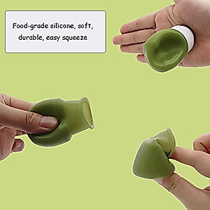 Ksooly 5-Pack 1.3Oz. Squeeze Salad Dressing Bottles with Cleaning Brush | Small Salad Dressing Container to Go | Portable Sauce Bottle Condiment Bottles | Food-grade Silicone, BPA Free