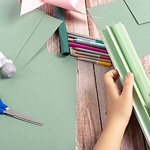 Wishop 20 Sheets Colored Thick Paper Cardstock Blank for DIY Crafts Cards Making, Invitations, Scrapbook Supplies (Sage Green, 8.5 x 11 inches)