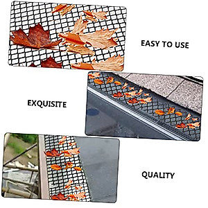 DOITOOL 1 Set Anti-Falling Net Roof Gutter Guard Mesh Fence Net Cover Mesh Strainer Downspout Filter Plastic Fencing Sink Nets Plastic Gutter Guard Plastic Gutter Guard Net Mesh Black Leaf