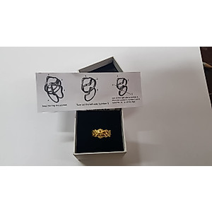 OFLIUM 4 band Classical Turkish Puzzle Ring 14K Real Yellow Gold Plated Braided Interlocking Knott unique gift for him, for her, girlfriend, mom, dad PRN (5)