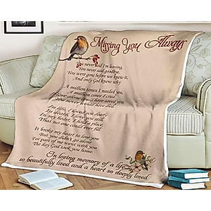 Birds Blanket Missing You Always, in Loving Memory of a Life, Custom Name Blanket, Custom Image Blanket, Gift for Christmas