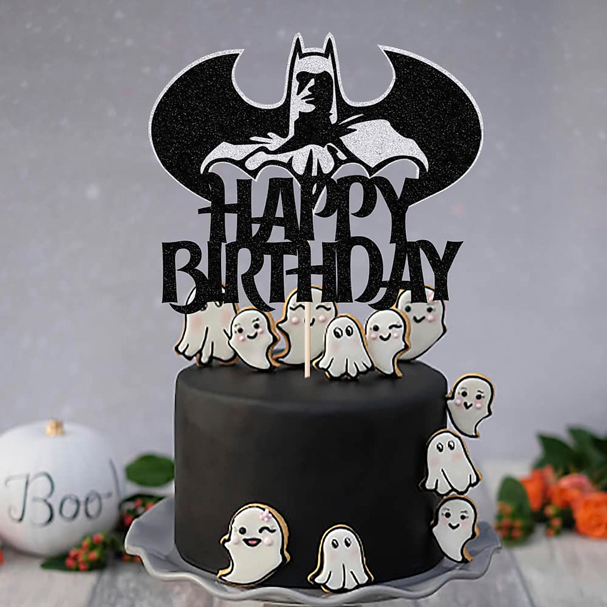 Arolykubay Bat Hero Happy Birthday Cake Topper, Kids Hero Cartoon Theme Party Cake Decoration