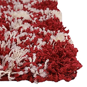 Unique Loom Moroccan Trellis Shag Collection Area Rug - Meknes (10' 8" x 14' Rectangle, Burgundy Red/Ivory)