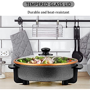 12-Inch Nonstick Electric Skillet - Family-Sized Serves 4 to 6 People