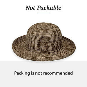 Wallaroo Hat Company – Women’s Petite Catalina Sun Hat – Wide Brim Natural Fiber and Adjustable Sizing for Smaller Crown Sizes – Chic Hat for Garden Parties, Beach Days and Outdoor Events (Natural)