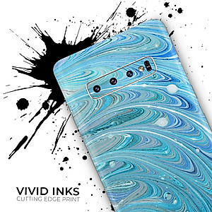 DesignSkinz Mixed Blue Oil Protective Vinyl Decal Wrap Skin Cover Compatible with The Samsung Galaxy S20 (Screen Trim & Back Glass Skin)