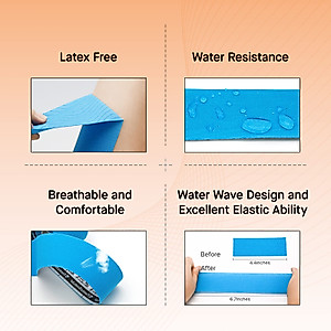 OK TAPE Kinesiology Tape, Sports Athletic Tape Therapeutic Pain Relief, Regular Original Cotton Elastic Tape for Support and Recovery, 2in×16.4ft Uncut Roll - Black