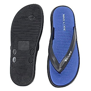 Mao Li Xie Men's Beach Flip Flops Comfort Supple Home Casual Thong Sandals Outdoor (10, Blue, numeric_10)