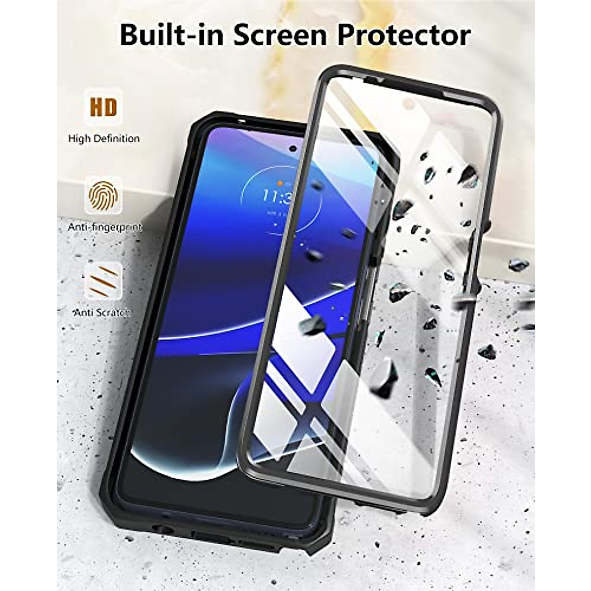 SOiOS for Moto G-Stylus 5G 2022 Case: Shockproof Rugged Protection Cover with Kickstand | Matte Textured Drop Proof TPU | Military Grade Protective Phone Case for Motorola G Stylus 5G 2022(NOT 4G)