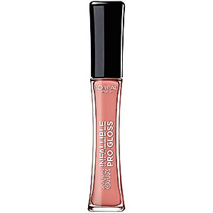 L’Oréal Paris Makeup Infallible 8 Hour Hydrating Lip Gloss, Shell Pink, 0.21 Fl Oz