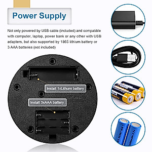 Hicarer Rotating Display Stand 360 Degree Motorized Rotating Turntable Display Stand with USB Power Cable for Photography Products and Shows, Black (PVC)