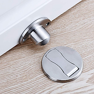 NAIERDI 2 Pack 304 Stainless Steel Door Stoppers, Magnetic Door Stop, 3M Double-Sided Adhesive Tape, No Drilling, Door Stop Wall Protector, Office Door Catch, Stop Door