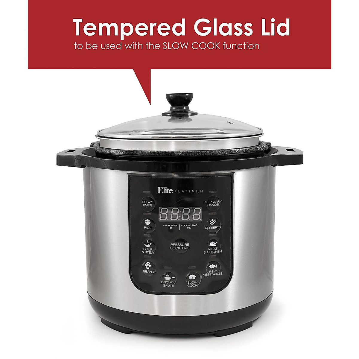 Elite Platinum 8 Quart 14-in-1 Multi-Use Programmable Pressure Cooker, Slow Cooker, Rice Cooker, Sauté, and Warmer - Blue