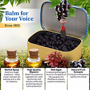 GRETHER'S Sugarfree Blackcurrant Pastilles Natural Remedy for Dry Mouth Relief - Soothing Throat & Healthy Voice - Gift for Singers - Gluten-Free - 1-Pack - 15 oz.