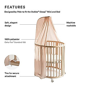 Stokke Sleepi Canopy by Pehr, Blush - Dreamy Crib Canopy for Sleepi Mini & Crib/Bed - Available in Numerous Colors - Oeko-Tex Standard 100