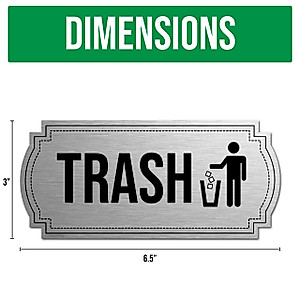 Recycle and Trash Magnets for Kitchen Cans and Recycling Bins, Dual Trash and Recycle Magnet for Garbage Can Logo Symbol, 2 Magnetic Sticker Adhesives, 6.5x3 Inch Elegant Design Home Outdoor Waste Bin