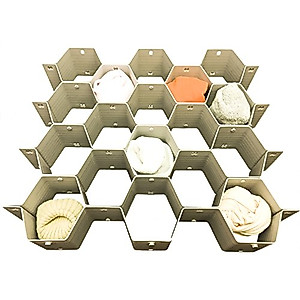 Zoie + Chloe 18-Compartment Honeycomb Drawer Divider Organizer - Underwear Socks Bras Ties Belts Scarves