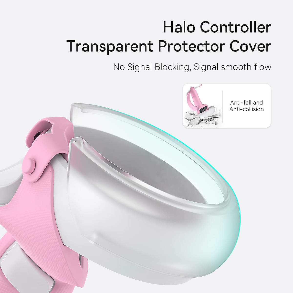 KIWI design Controller Grips Cover with Battery Opening Adjustable with Knuckle Straps, Suitable for Large Hands Compatible with Quest 2 Accessories (Pink)