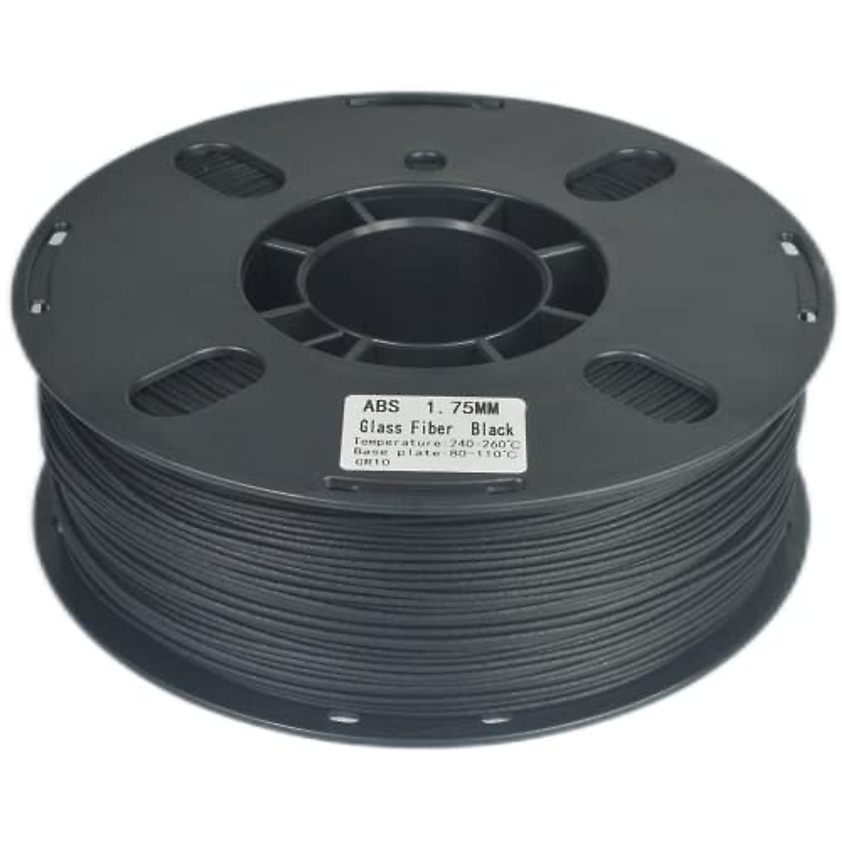 RANKI Glass Fiber ABS Filament 1.75mm 1KG, Outdoor Use Glass Fiber ABS 3D Printer Filament, High Temperature Resistance, 1kg Spool, (Black)