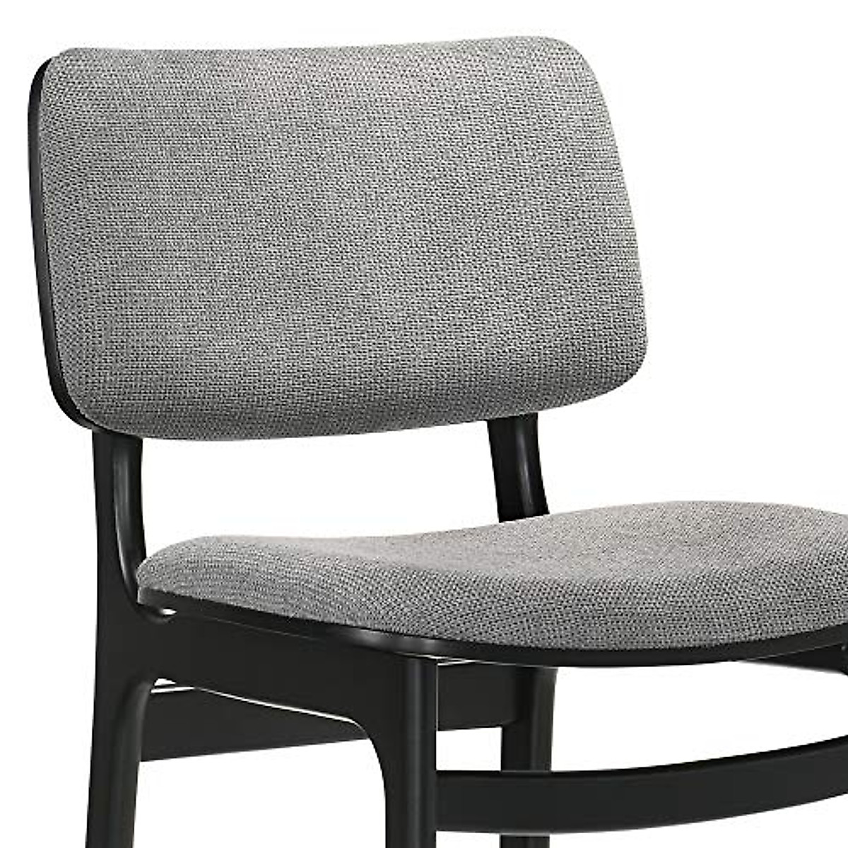 Armen Living Lima Wood Dining Accent Chairs Finish Fabric-Set of 2, 20" Wide, Black/Grey