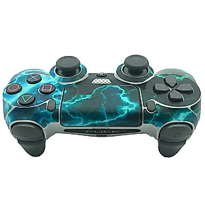 UUShop Vinyl Skin Sticker Protector for Sony PlayStation PS4 Controller Joystick Green Lightning