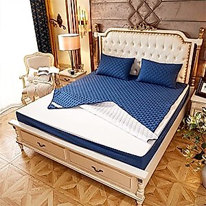 Padded Quilted Mattress Cover with Zip Mattress Cover Soft King Quilted Bed Quilted Sheet ( Color : D , Size : 160x200x15cm )