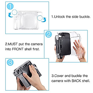 Fintie Protective Clear Case for Fujifilm Instax Wide 300 Instant Film Camera - Crystal Hard Cover with Precise Cutout, Clear