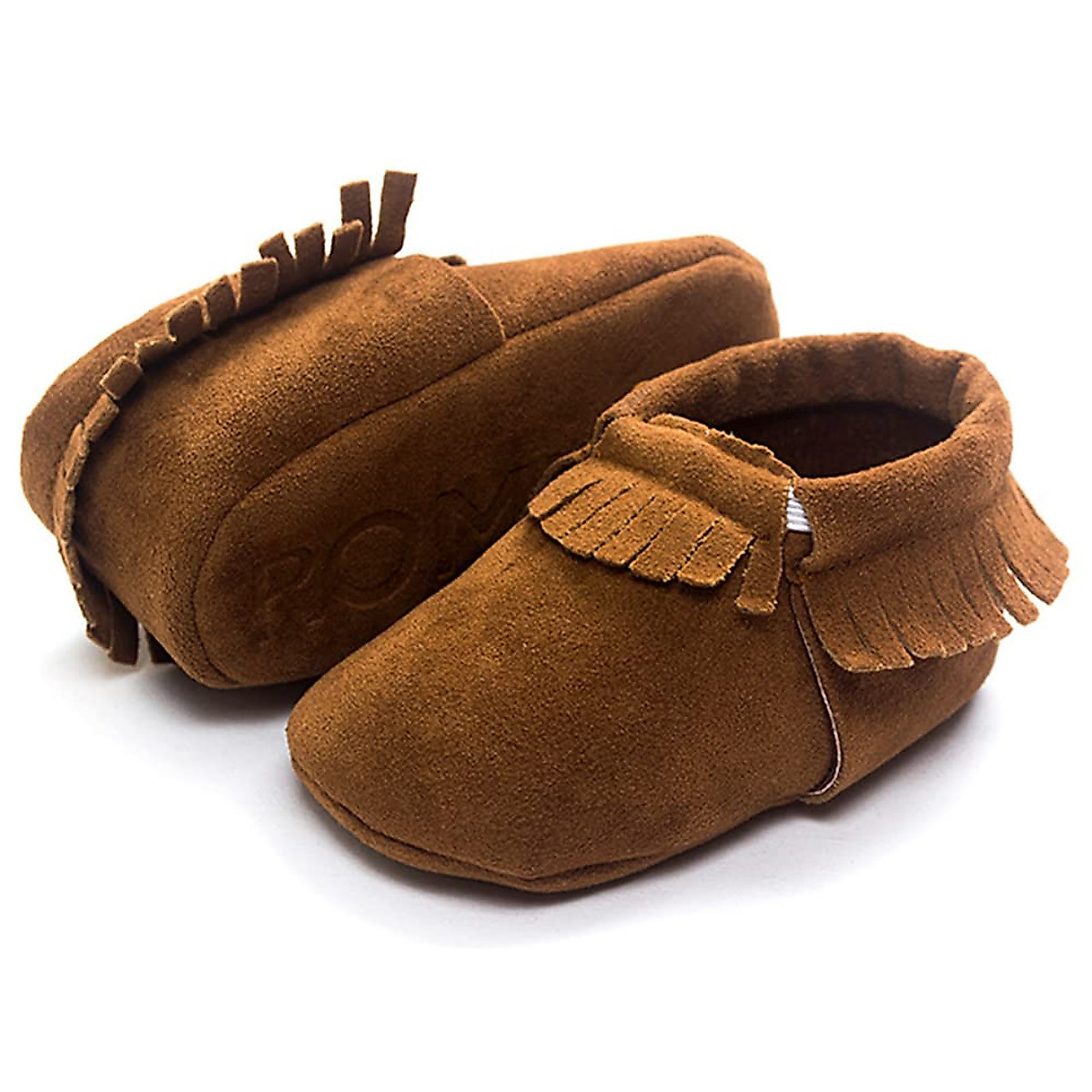 Meckior Infant Baby Girls Boys Premium Soft Sole Tassel Bowknot Moccasins Suede Leather Toddler Prewalker Fringe Anti-Slip Crib Slippers Baptism Loafers Shoes